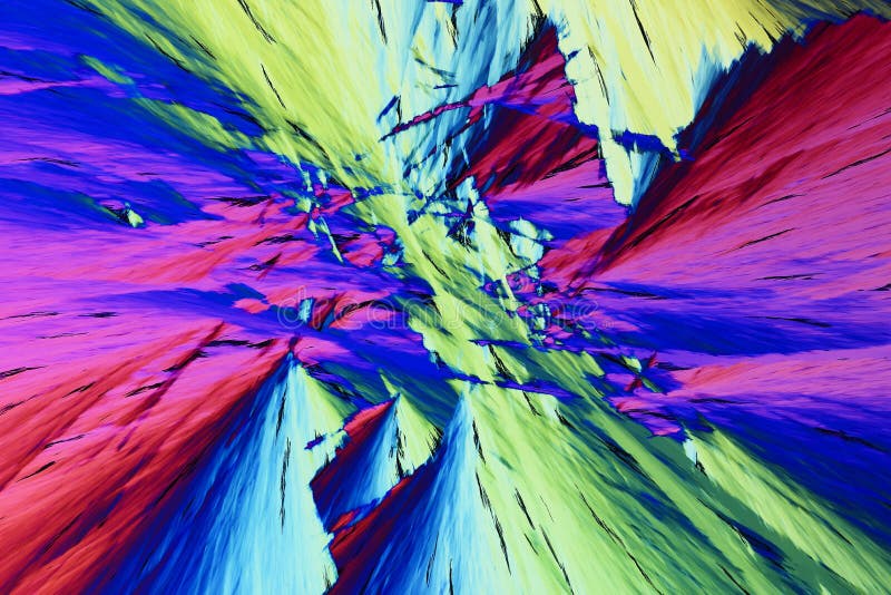 Colorful Micro Crystals in Polarized Light. Photo through a Microscope ...