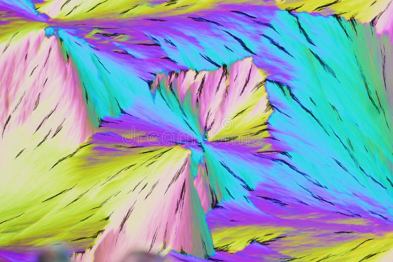 Colorful Micro Crystals in Polarized Light. Photo through a Microscope ...