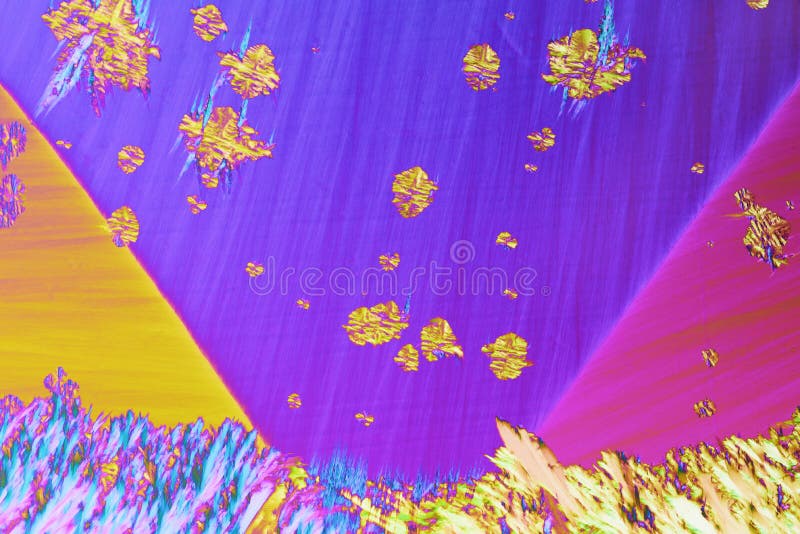Colorful Micro Crystals in Polarized Light. Photo through a Microscope ...