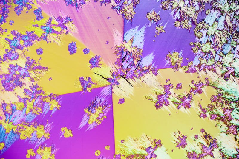 Colorful Micro Crystals in Polarized Light. Photo through a Microscope ...