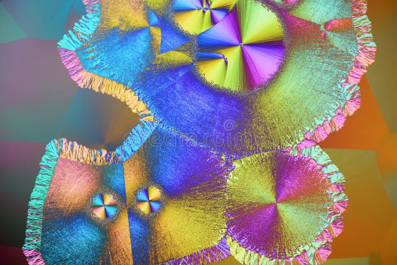 Colorful Micro Crystals in Polarized Light. Photo through a Microscope ...