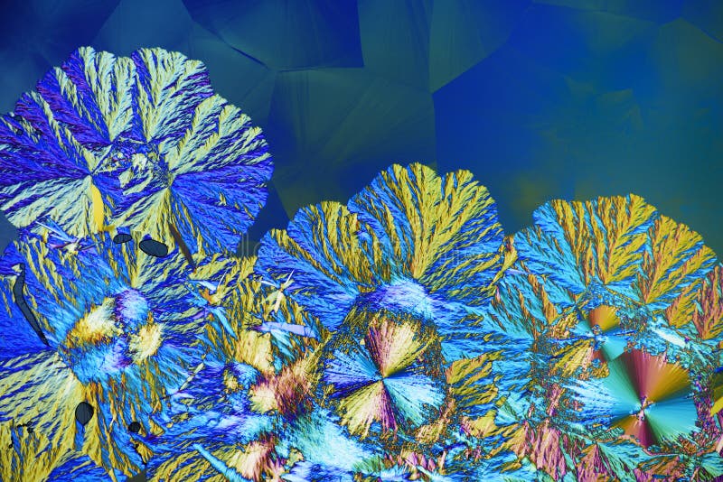 Colorful Micro Crystals in Polarized Light. Photo through a Microscope ...