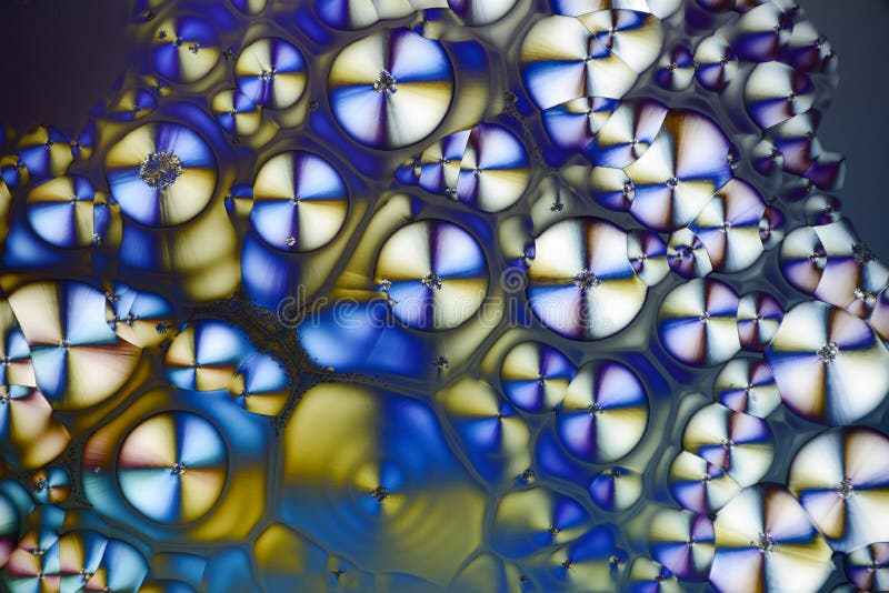 Colorful Micro Crystals in Polarized Light. Photo through a Microscope ...