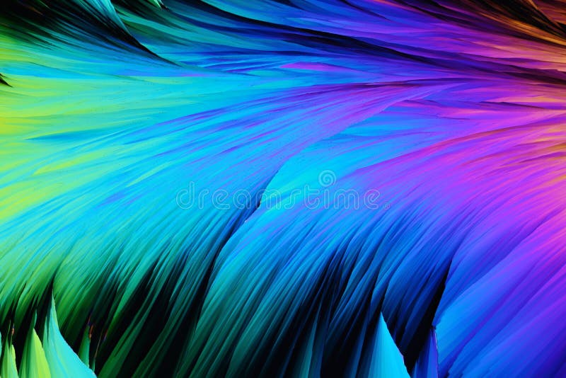 Colorful Micro Crystals in Polarized Light. Photo through a Microscope ...