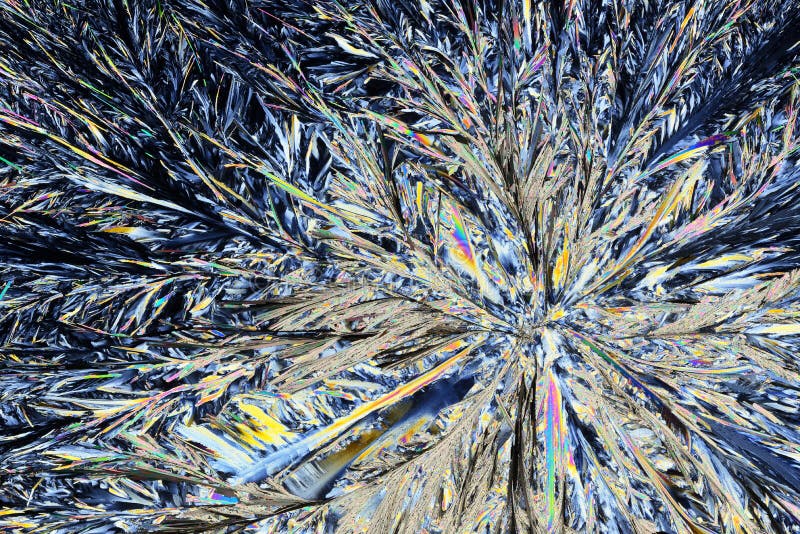 Colorful Micro Crystals in Polarized Light. Photo through a Microscope ...
