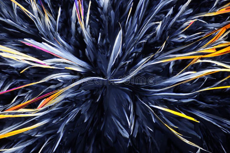 Colorful Micro Crystals in Polarized Light. Photo through a Microscope ...