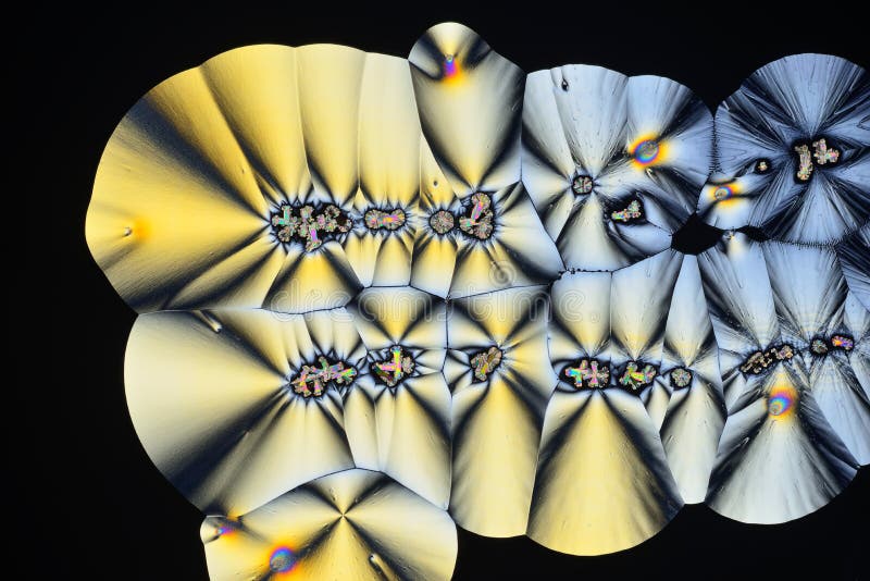 Colorful Micro Crystals in Polarized Light. Photo through a Microscope ...