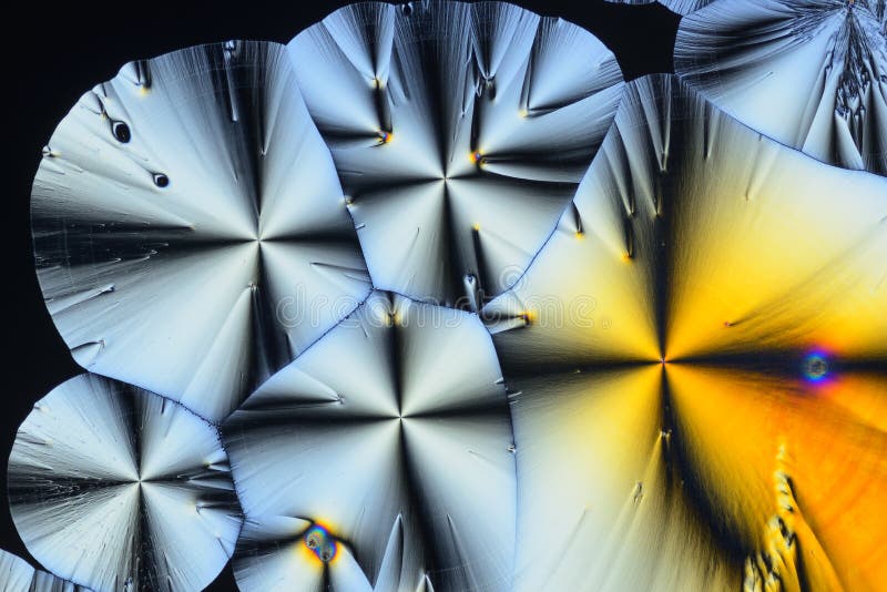 Colorful Micro Crystals in Polarized Light. Photo through a Microscope ...