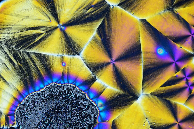 Colorful Micro Crystals in Polarized Light. Photo through a Microscope ...