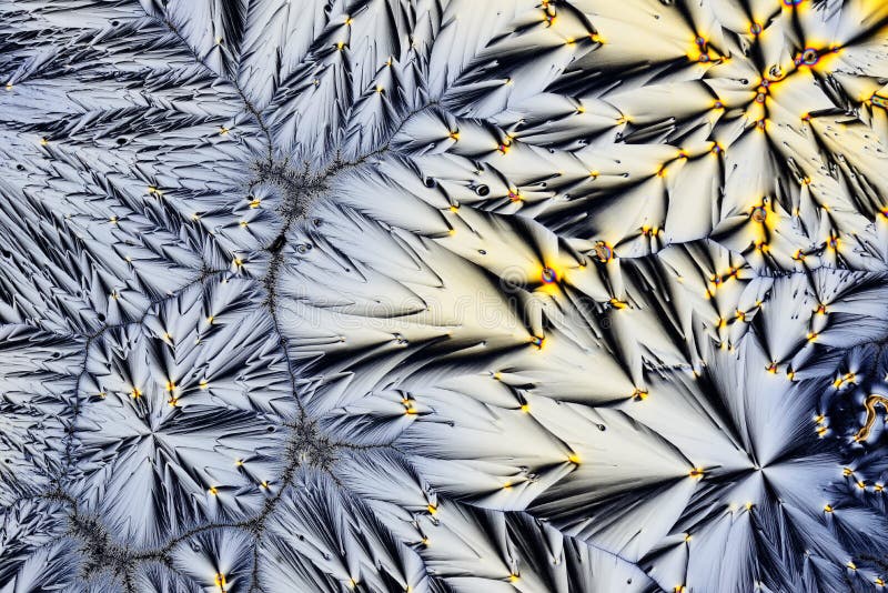 Colorful Micro Crystals in Polarized Light. Photo through a Microscope ...