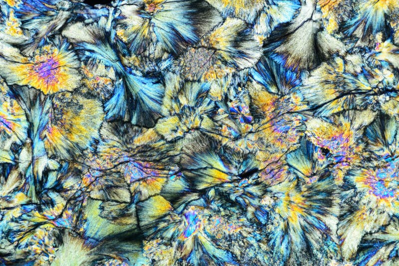 Colorful Micro Crystals of Rock in Polarized Light Stock Image - Image ...