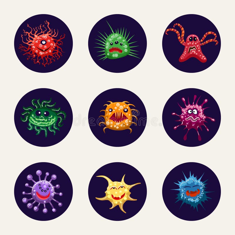Microbes and Bacteria Seamless Border Collection Stock Vector ...