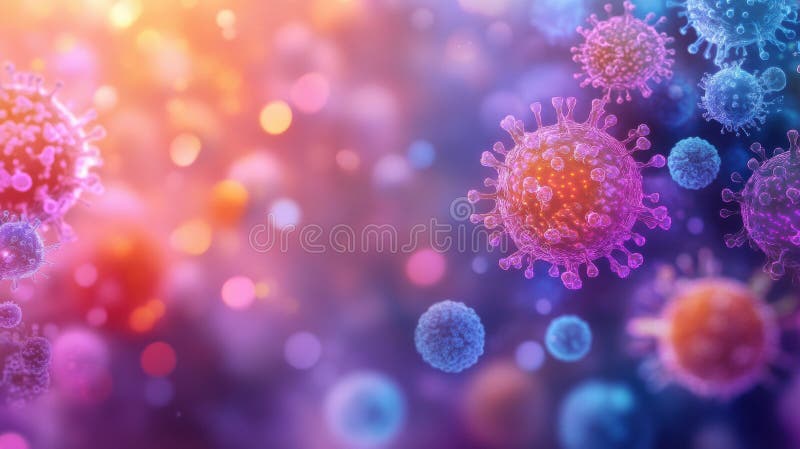 Illustration of Diverse Microscopic Microbes Showcasing Various Shapes ...