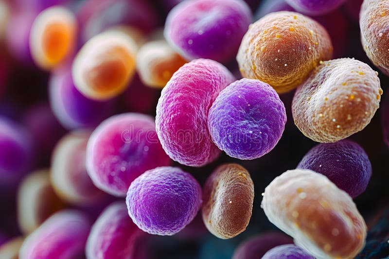 Colorful Microbial Colonies Under Microscope - Scientific Image for ...