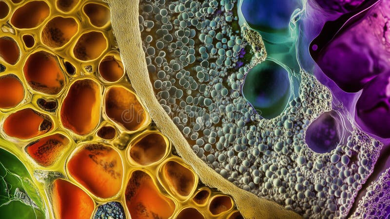 Colorful Microscopic Abstract Textures Enhanced with Warm and Cool ...