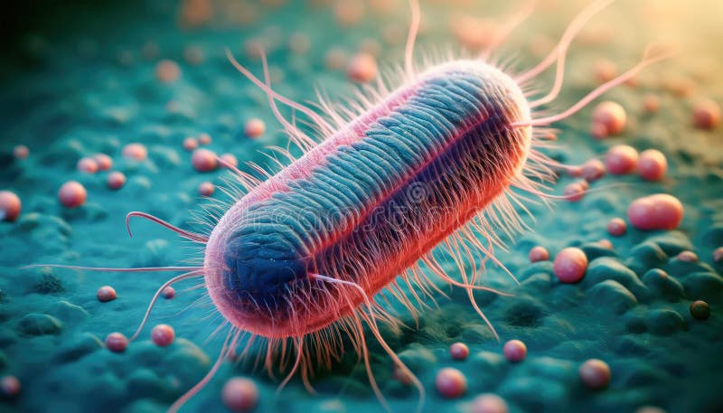 Detailed Illustration of Escherichia Coli. E. Coli Bacteria Stock ...