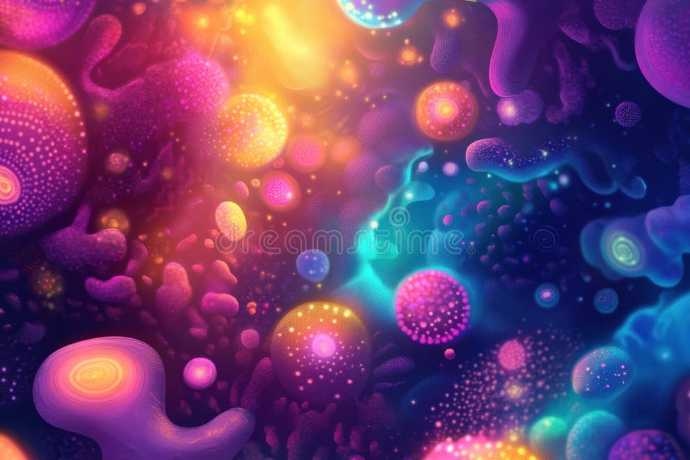 Illustration Showcasing Diverse Microscopic Microbes in Vibrant Colors ...