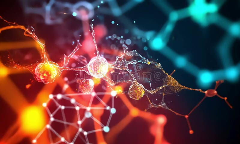Colorful Microscopic Network of Interconnected Molecules Stock Video ...
