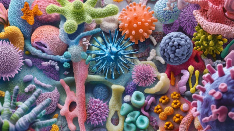 Colorful Microscopic Organisms Background Stock Illustration ...