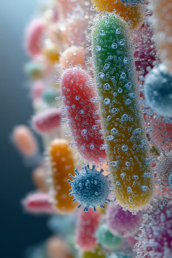 Colorful Microscopic Organisms Illustration Stock Illustration ...