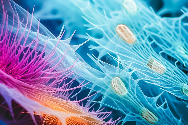 Colorful Microscopic of Plankton, Microscope Magnification, Generative ...