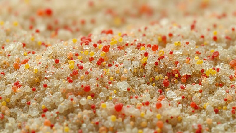 Colorful Microscopic Sand Grains with Rough Textures Magnified View ...
