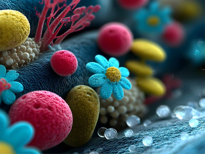 Colorful Microorganisms Interact in a Vibrant Underwater Ecosystem ...