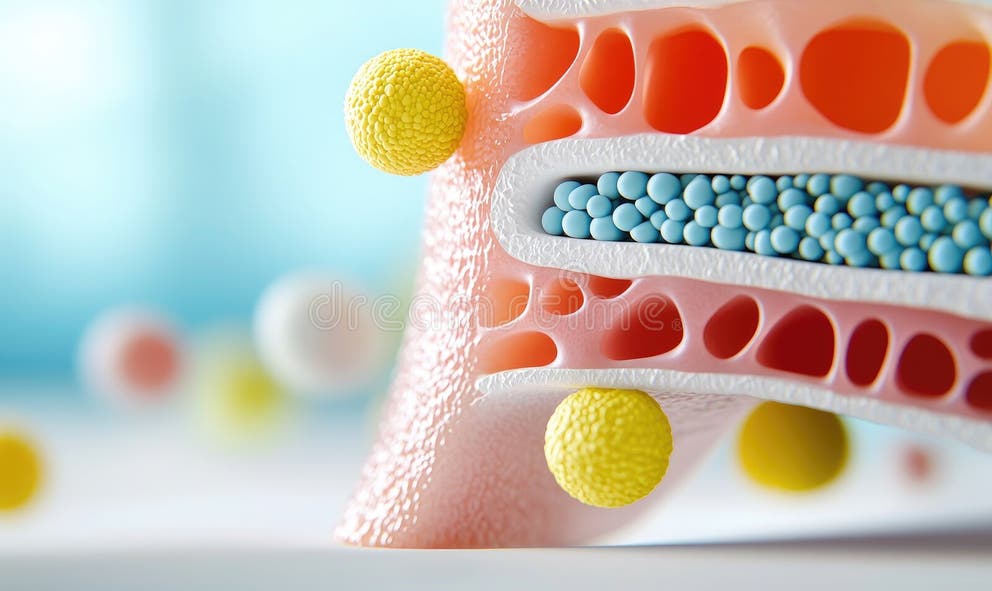 Colorful Microscopic View of Cells, Showcasing Intricate Structures ...