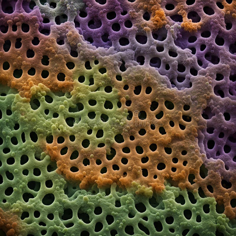 Colorful Microscopic View of Porous Structure with Organic Patterns ...