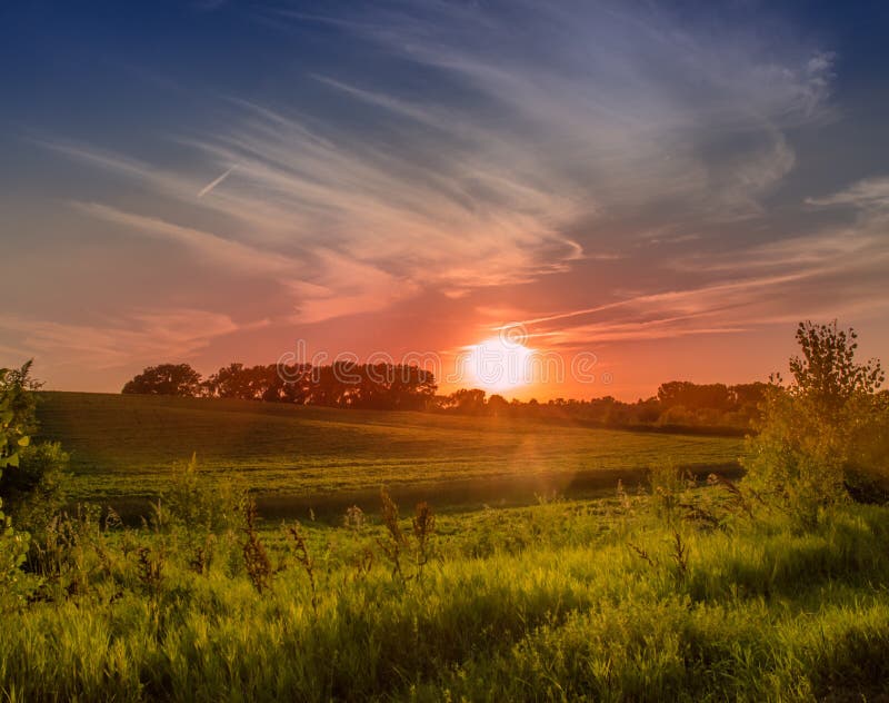 Colorful Midwest Sunset stock photo. Image of rural, colorful - 57202504