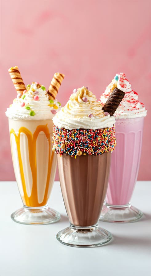 Colorful milkshake stock image. Image of caramel, milkshake - 366299659