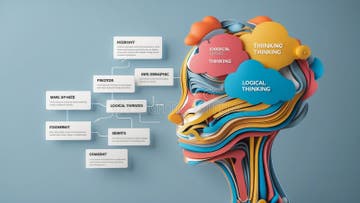 Colorful Mind Map for Logical Thinking Process Stock Illustration ...
