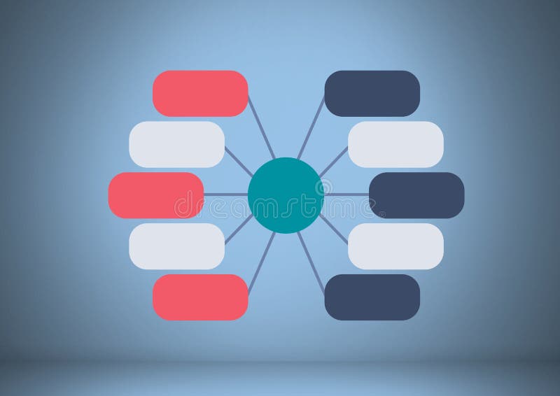 Colorful Mind Map Over Blue Background Stock Illustration ...