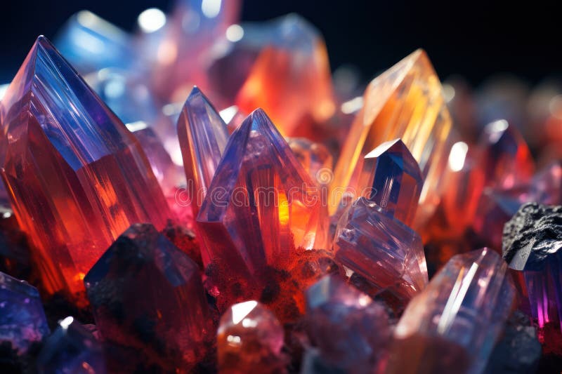 Colorful Mineral Crystals Generative Ai Stock Illustration ...