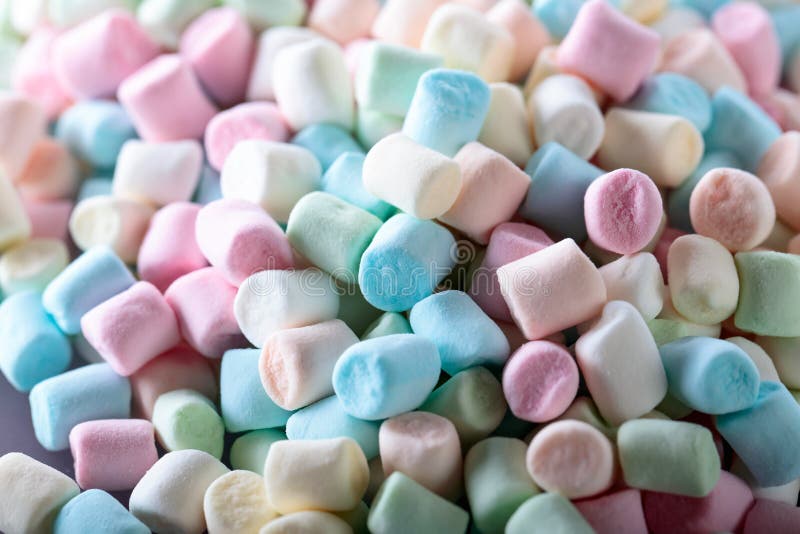 Colorful Mini Marshmallows. Stock Image - Image of confectionery, mini ...