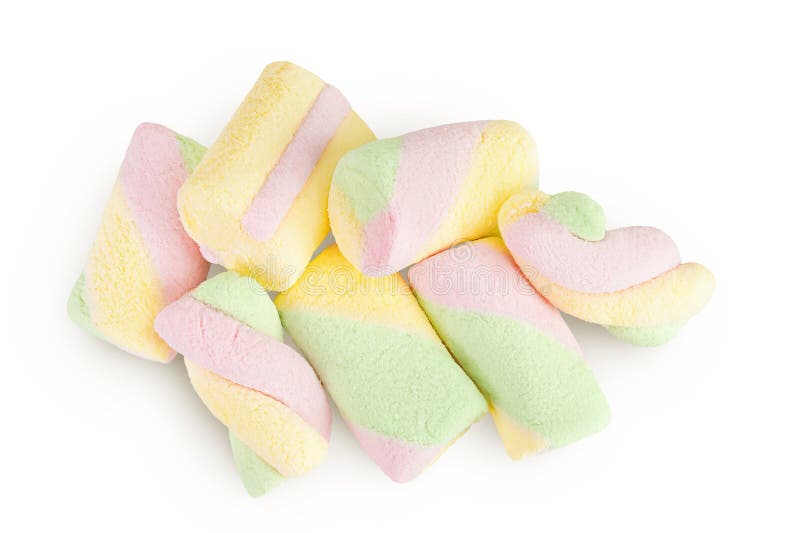 Colorful Mini Marshmallows Isolated on White Background with Full Depth ...