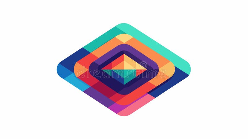 The Colorful Minimal Abstract Geometric, Square Shape on White Space ...