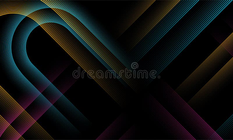 Colorful Minimal Lines Abstract Futuristic Tech Background Stock ...