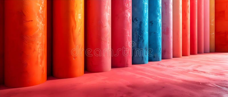 Colorful Minimalist Columns Display with Copy Space. Concept Colorful ...