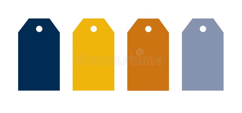 Colorful Minimalist Gift Tags Set in Solid Bold Tones for Modern Design ...