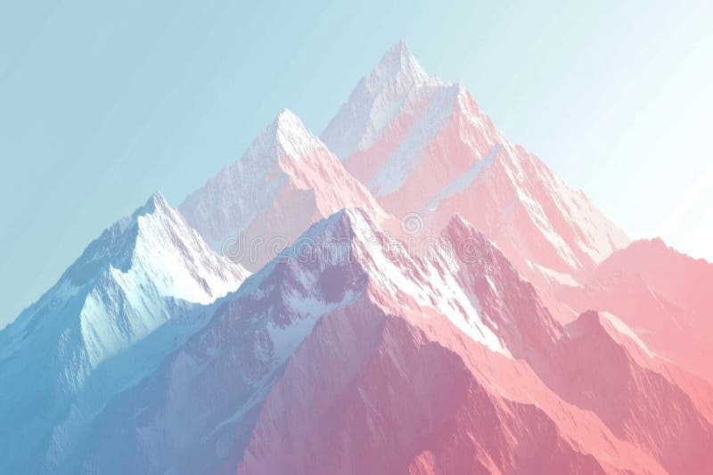 Colorful Minimalistic Abstract Mountainscape Design for Visual Arts and ...