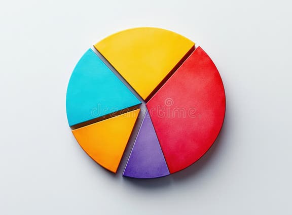 Colorful Minimalistic Pie Chart with Five Sections on White Background ...