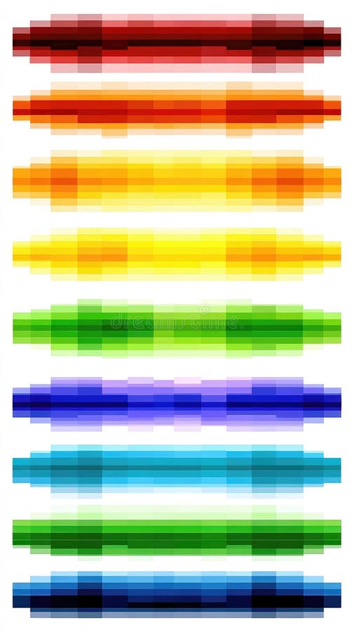 Colorful Minimalistic Pixel Art Blocks Arranged Vertically on a White ...