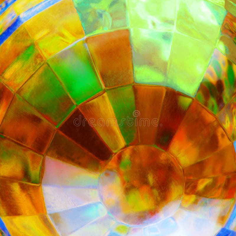 A Detail of a Yellow Colorful Mirror Ball Stock Photo - Image of ball ...