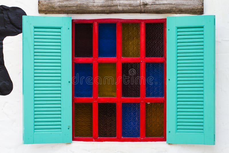 Colorful mirror on window stock image. Image of color - 28918301