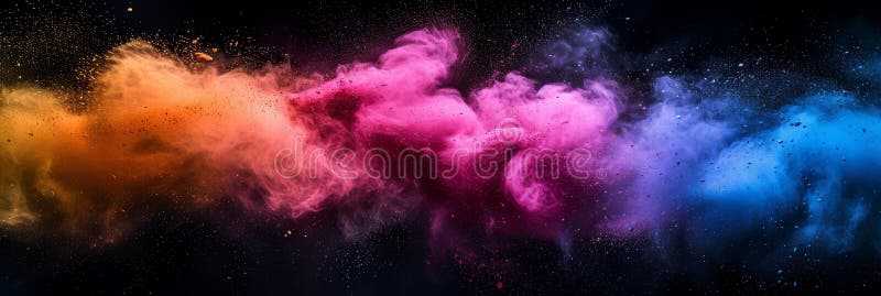 Colorful Mist with Splashes on Black. Stock Photo - Image of swirl ...