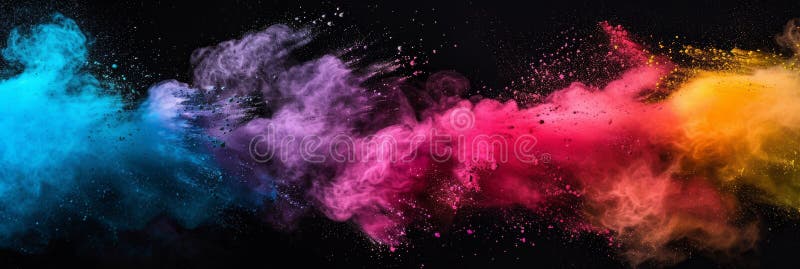 Colorful Mist with Splashes on Black. Stock Image - Image of blue ...
