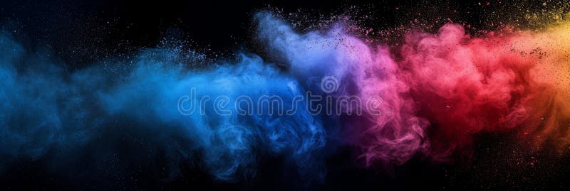Colorful Mist with Splashes on Black. Stock Photo - Image of pink ...