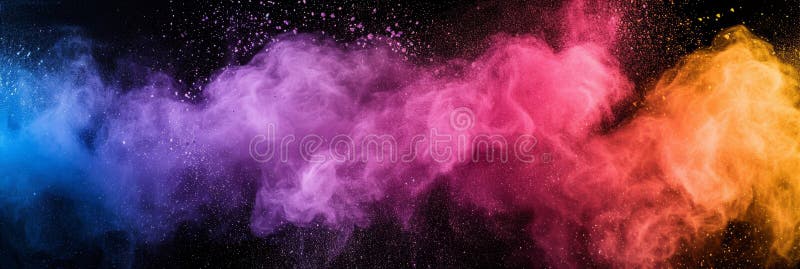 Colorful Mist with Splashes on Black. Stock Photo - Image of gradient ...