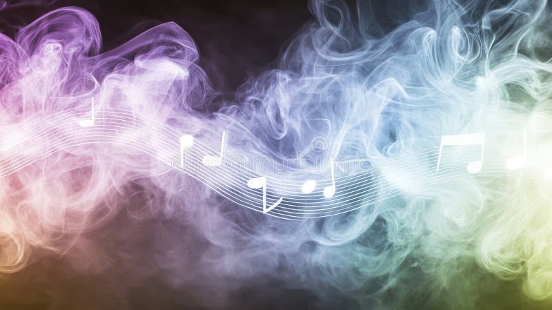 Colorful Mist Surrounds Abstract Musical Note Artwork Stock ...
